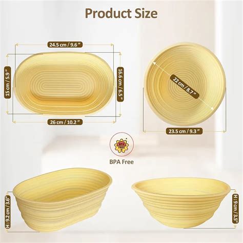 Customized Silicone Bread Proofing Basket Rattan Basket Barneton Bread
