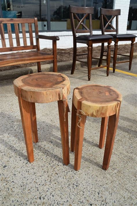 Rustic Log Stools Natural Wood Furniture