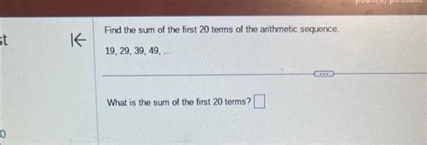solved find the sum of the first 20 terms of the arithmetic