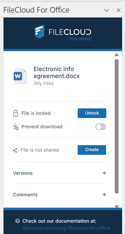 Using FileCloud For Office FileCloud Docs Server