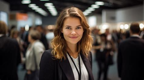 Beautiful Business Woman Looking Straight Ahead With A Smile Premium