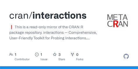 Github Cran Interactions Exclamation This Is A Read Only Mirror Of