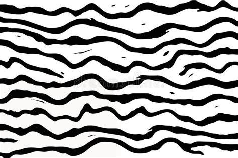 Abstract Black Fluid Wave Patterns On A White Background Creating A