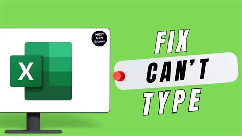 fix can t type in microsoft excel youtube