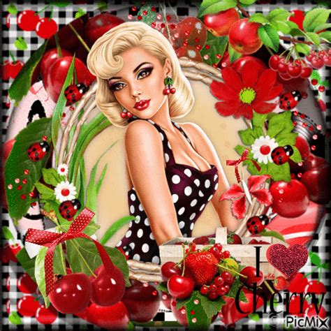 Cherry Pin Up Free Animated  Picmix