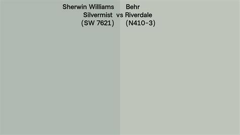 Sherwin Williams Silvermist Sw 7621 Vs Behr Riverdale N410 3 Side