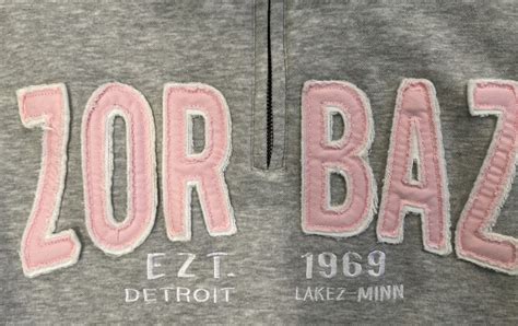 Dlz 14 Zip Heather Gray With Pink Applique Zorbaz
