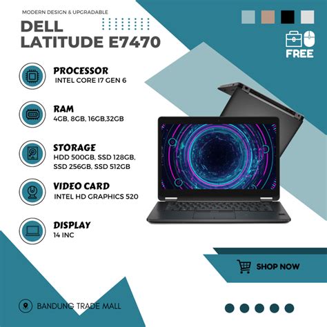 Jual Laptop DELL Latitude E7470 Core I7 GEN 6 RAM 16GB SSD 1TB