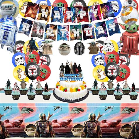 Baby Yoda Birthday Decorations Pcs Baby Yoda Party Ubuy India