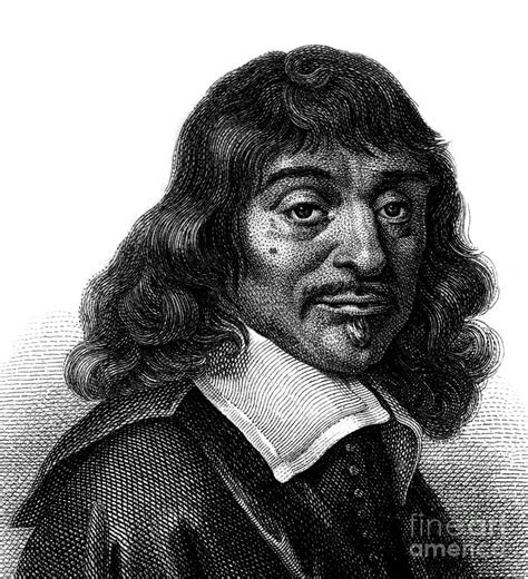 Portrait Of Rene Descartes Engraving From The 19th Century Drawing By