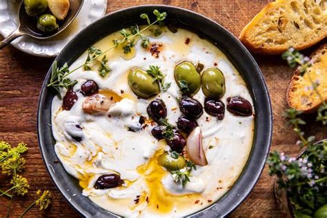 Honey Whipped Feta With Garlic Herb Roasted Olives Half Baked Harvest