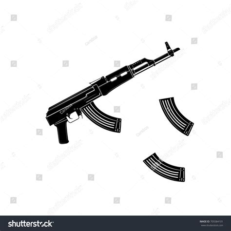 Vector Kalashnikov Assault Rifle Icon On Stock Vector Royalty Free Shutterstock