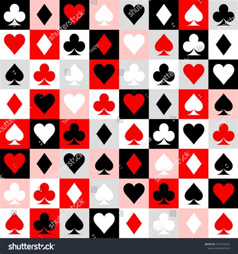 Vector Playing Cards Suits Seamless Patterns 库存矢量图（免版税）1527276572