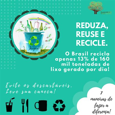 7 maneiras de fazer a diferença Reduza reuse e recicle Sustentarea
