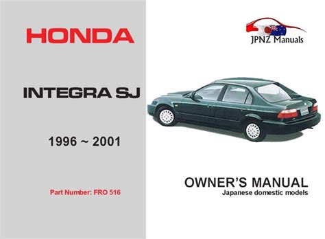 Honda Integra SJ Car Owners User Manual In English 1996 2001 EK3