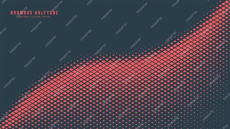 Premium Vector Halftone Checkered Rhombus Pattern Vector Smooth Curved Border Red Blue