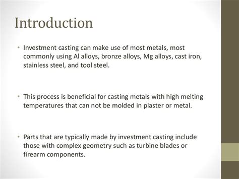Investment Casting Ppt