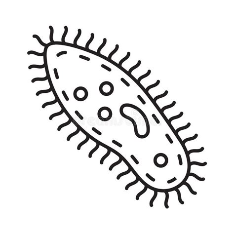 Bacteria Virus Icon In Line Outline Style Viral Infection Amoeba