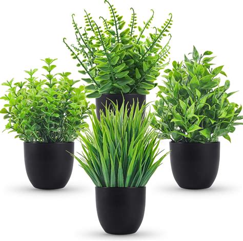 Fourthline® Artificial Potted Plants Mini Fake Plants Small Eucalyptus