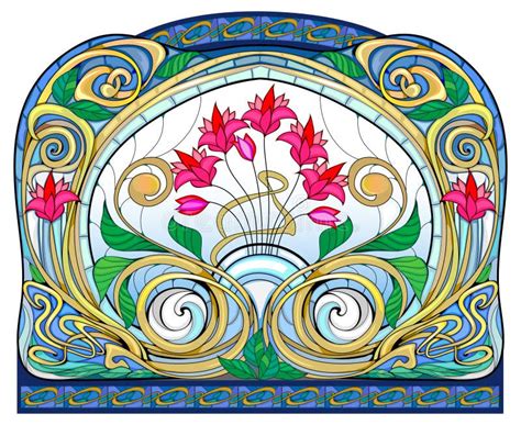 Beautiful Art Nouveau Stained Glass Window Exclusive Offer For Luxury