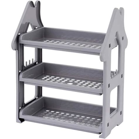Étagère de cuisine à niveaux pour micro ondes et épices Gris Meuble de cuisine Cdiscount