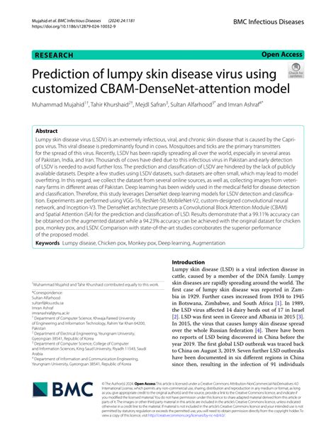 Pdf Prediction Of Lumpy Skin Disease Virus Using Customized Cbam