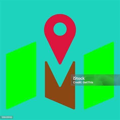 創意 Gps 位置或指點地圖顏色圖示導航引腳標記時尚平整風格的隔離符號標誌為插圖輪廓徽標移動應用徽記設計網頁uiux向量 Eps 10向量圖形