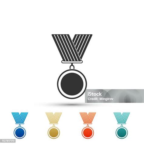 Médaille Dicône Isolé Sur Fond Blanc Symbole Du Vainqueur Définir Des Éléments Dans Les Icônes