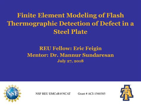 Ppt Finite Element Modeling Of Flash Thermographic Detection Of Defect Powerpoint