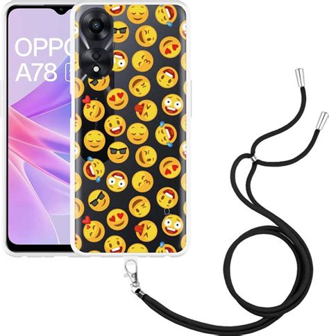 Cazy Hoesje Met Koord Geschikt Voor Oppo A78 5G Emoji Bol
