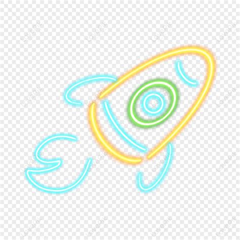 네온 우주 일러스트 일러스트선 노란색 라인 로켓 하늘클립 아트우주선 Png 일러스트 무료 다운로드 Lovepik