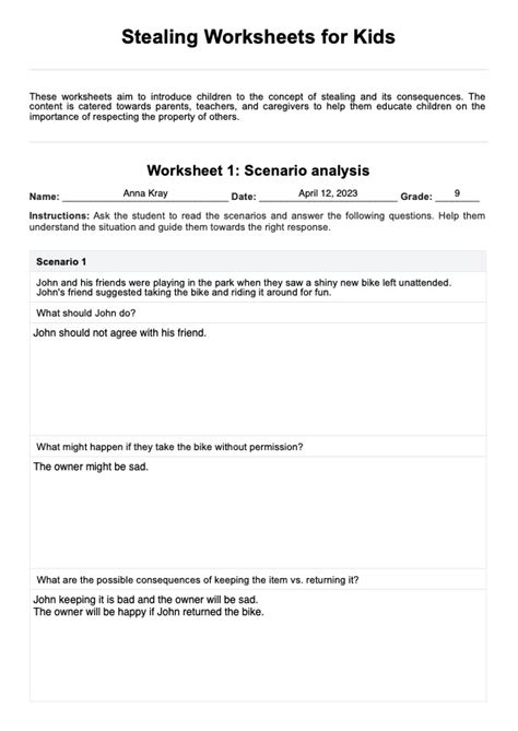 Conflict Resolution Worksheets And Example Free Pdf Download