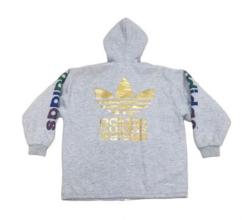 Rare Vintage Adidas Trefoil Big Logo Hoodies Gem