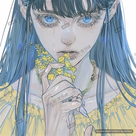 Ai创作图插画少女头像 板绘少女插画 插画头像 手绘国潮风格插画少女 头像约稿 美少女重绘 漫画唯美女孩 厚涂少女 板绘少女 少女系插画 日韩厚涂 少女头像插画 蓝色女孩插画 少女系列插画 金