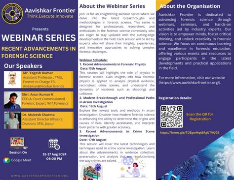 Webinar Series On Forensic Science Aavishkar Frontier Posted On The