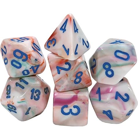 Chessex Mini Dice Set Festive Pop Art W Blue 7 Accessories