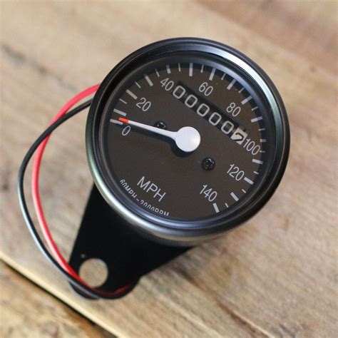 Black Mini Speedometer And Clamp 2 1 Ratio 60mph 2000rpm