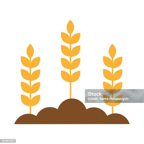 Golden Cartoon Spikelets Vector Illustration Stock Image Stock