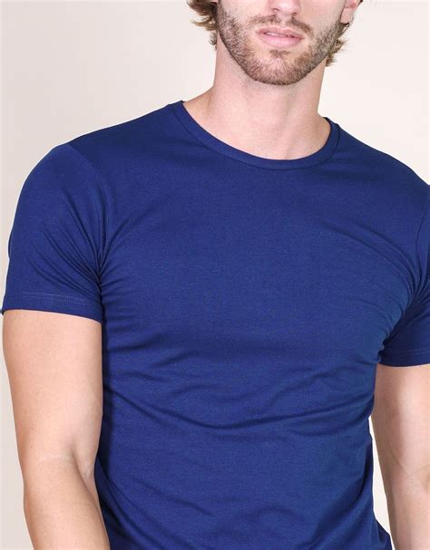T Shirt Uomo Girocollo In Cotone Elasticizzato