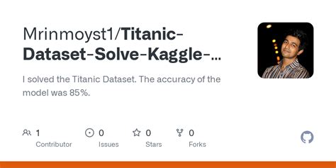 github mrinmoyst1 titanic dataset solve kaggle titanic dataset i