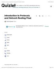 Introduction to Protocols and Network Routing Final Flashcards | Quizlet.pdf - Introduction to ...