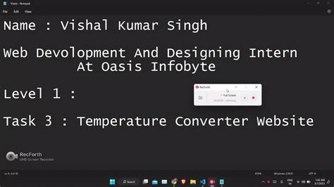Vishal Kumar Singh On Linkedin Oasisinfobyte Internship Webdevelopment Html Css Github