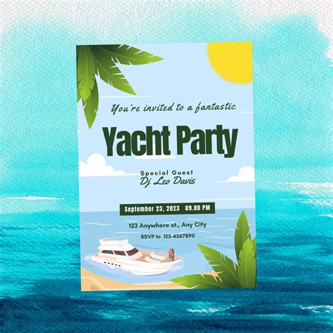 Yacht Invitation Yacht Party Invite Boat Party Invitation Instant