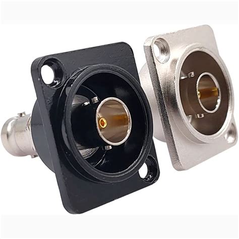 D Type Double Bnc Plug Connector Chassis Panel Mount Adapter Audio