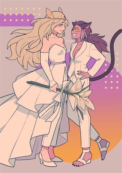 Catra X Adora Diseño De Personajes Ilustración Retro Caricatura De