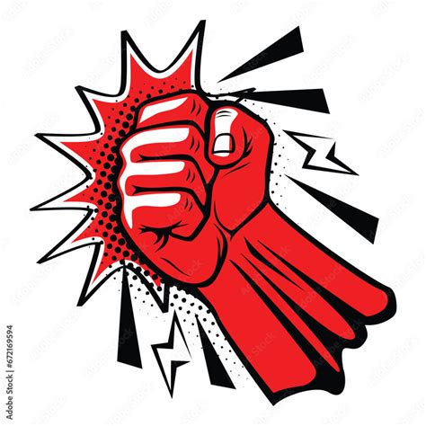 Explosive Blow Fist Strong Punch Upward Blow Uppercut In Comic Style
