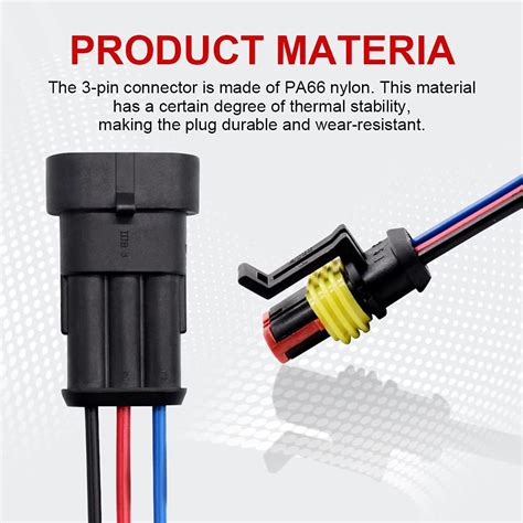Conector de 3 pines 6 kit conectores eléctricos automotrices de 18