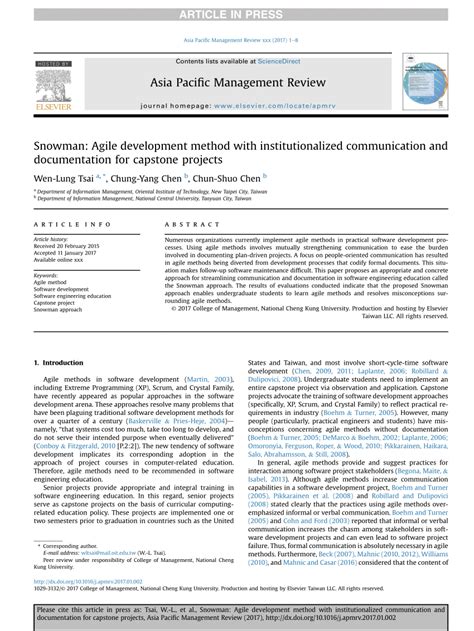 Pdf Snowman Agile Development Method With Institutionalized