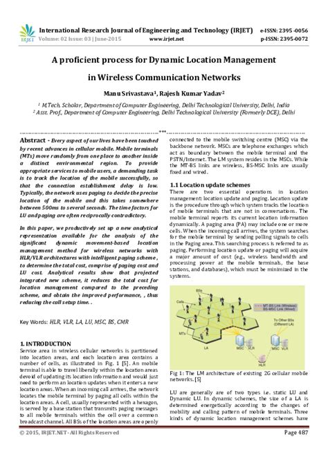 Pdf Irjet A Proficient Process For Dynamic Location Management In Wireless Communication Networks