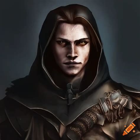 Illustration Of A Male Rogue With Daggers And Black Cloak On Craiyon